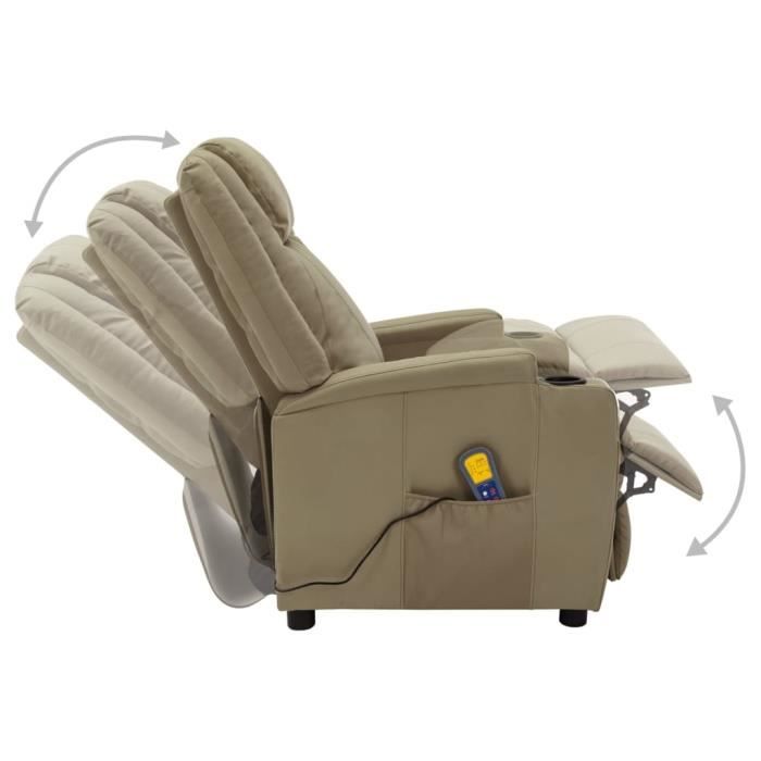 ABB Fauteuil de massage inclinable électrique Cappuccino Similicuir ...