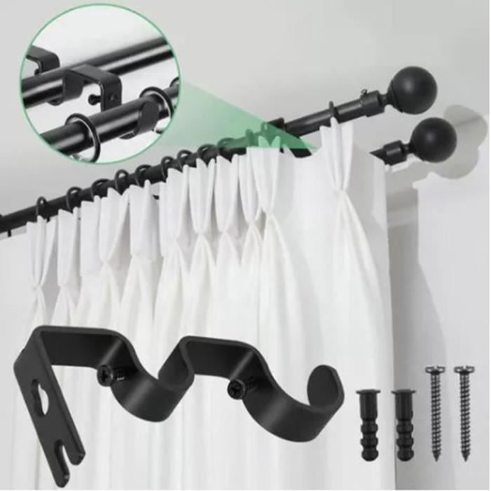 Qqmora Crochet de tringle à rideau Support de crochet pour tringle à ...