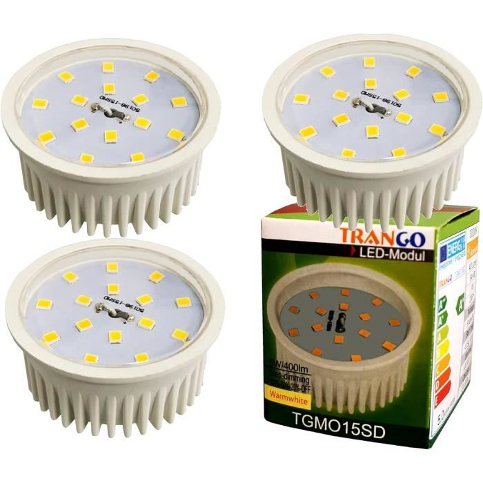 3 Pack Module Led Ultra Plat 5 Watt Dimmable Mo15Sd*3 3000K Blanc Chaud ...