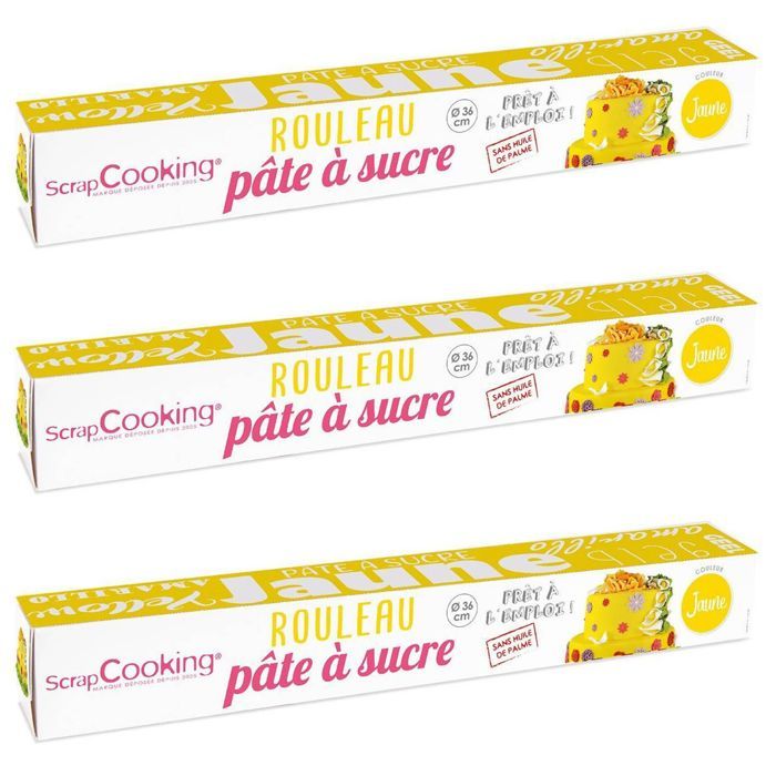 3 pâtes à sucre en rouleau jaunes Ø 36 cm - Cdiscount Maison