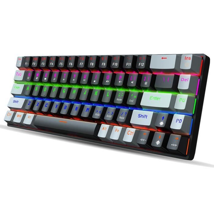 68 Key USB Computer Mechanical Keyboard-Black - Cdiscount Informatique