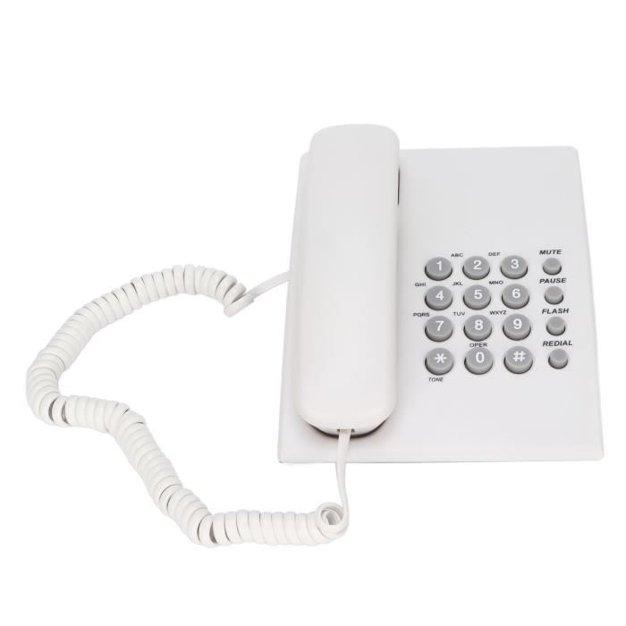 TMISHION Téléphone filaire fixe Téléphone filaire de bureau KX‑T435 Téléphone fixe filaire avec ...