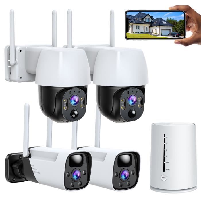 TOGUARD 4MP Caméra de surveillance kit WAPI sans fil Extérieur ...