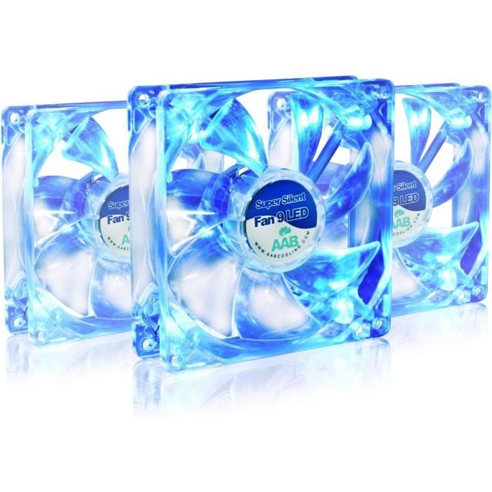 Super Silent Fan 9 Blue Led - 92Mm Ventilateur Pour Boîtier Pc Avec 4 ...