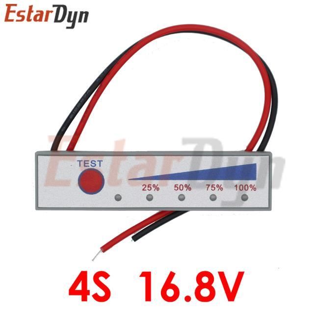 Circuits intégrés,4S 16.8V Silver--Carte'indicateur de capacité de batterie au lithium, 1S, 2S ...