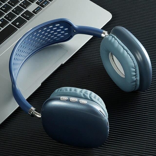 CASQUE - ECOUTEURS,Blue--Wireless Headphones Bluetooth Noise-cancellation Headsets Stereo Sound ...