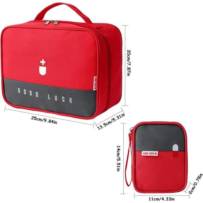 Trousse de Secours Vide 2PCS Boite de d'urgence Sac de Rangement de Médicaments Trousse de ...
