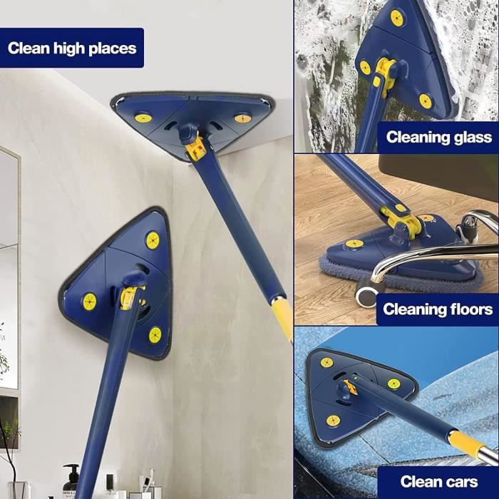 Serpillere Triangle, Balai Rotatif À 360° Réglable, Microfibre Balai ...