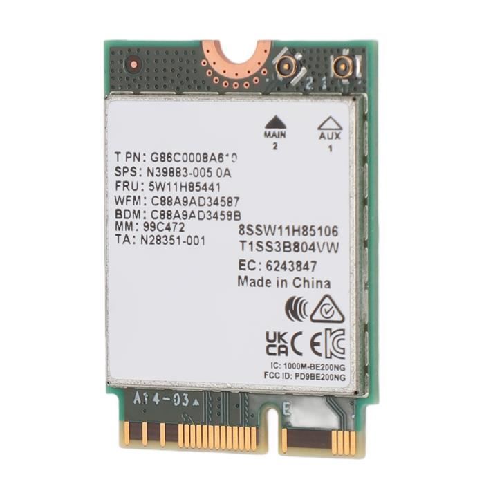 Carte réseau WiFi 7 - OMABETA - BE200 - Bluetooth 5.4 - 8774 Mbps - M.2 ...