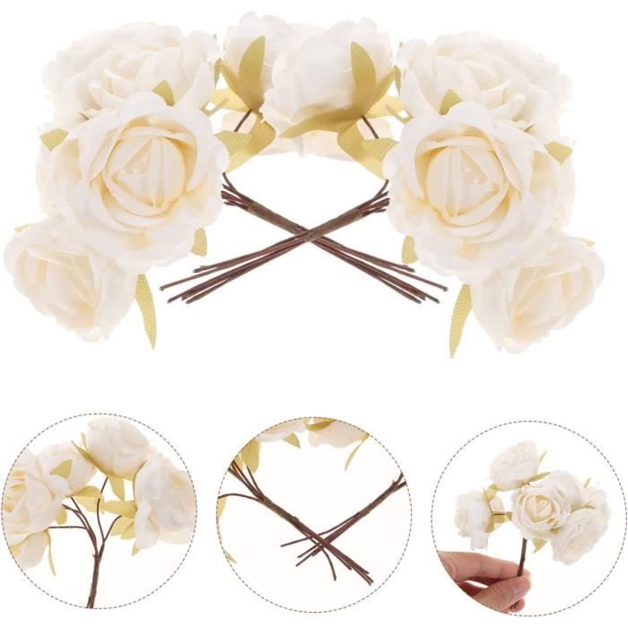 6 Grappes De Fleurs Branche Roses Rose Tige Décor Maison Simulation ...