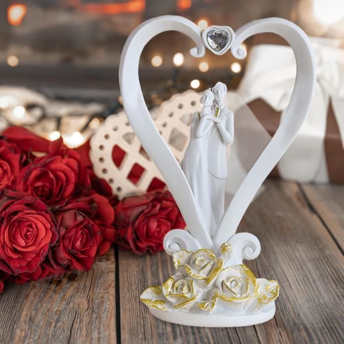 Figurine - D - Couple Amoureux - Résine - 12 cm - Décoration Saint ...