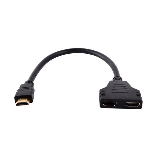 Adaptateur Prise HDMI Mâle vers Double HDMI Femelle Multiprise hdmi ...