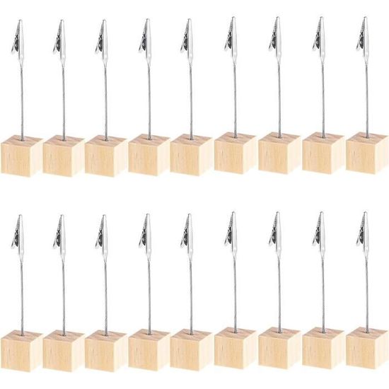 20 Pièce Porte Photo Pince, Porte Photo, Couleur Du Bois + Argent ...