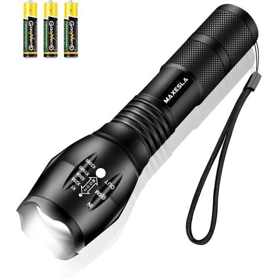 Maxesla Lampe Torche Led Puissante Professionnelle Étanche 2000 Lumens ...