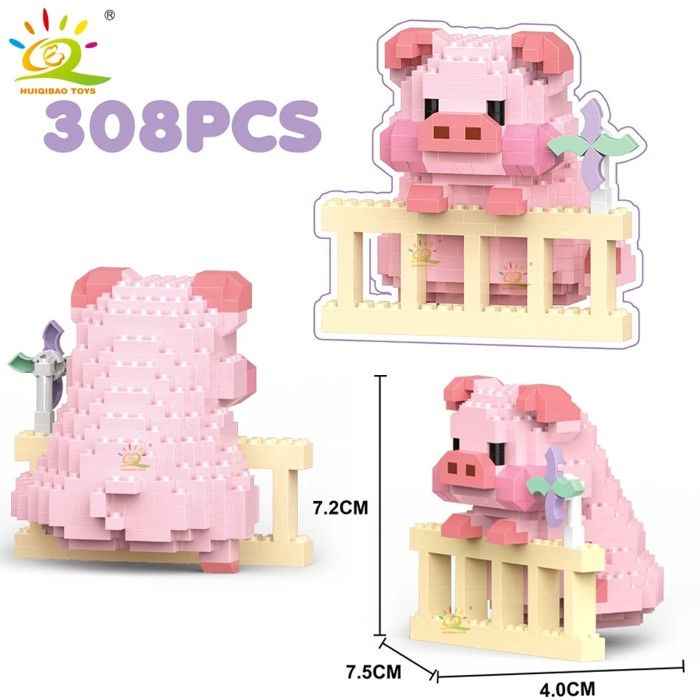 HUIQIBAO-Mini Cochon Mignon en décennie s de Construction 3D,Modèle ...