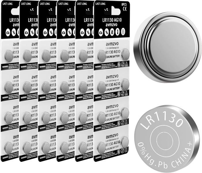 Lot de 48 Piles Bouton alcalines AG10 LR 1130 1,5 V (48 pièces) LR54 ...