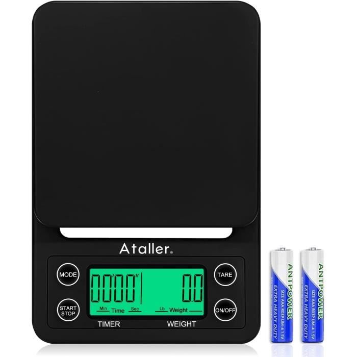 Balance à café numérique avec minuteur et fonction tare 1 g, balance de ...