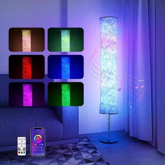Lampadaire sur Pied Salon RGB, Smart LED Lampadaire de Salon, Dimmable Lampe de Sol, APP ...