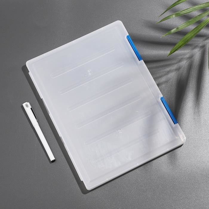 A5 24x17x2cm - Bleu - Boîte de Rangement Transparente et Épaisse en ...