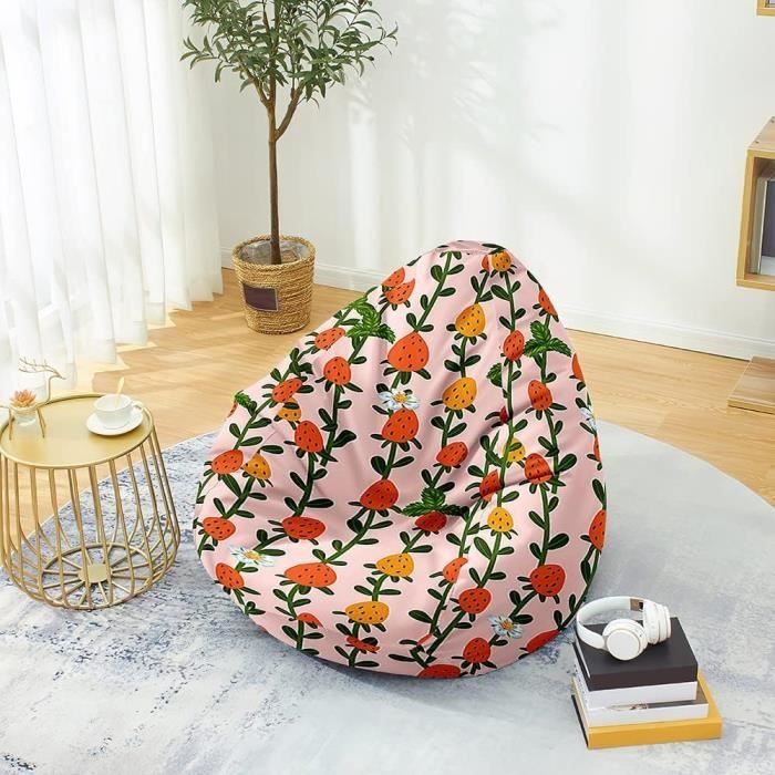 Pouf Poire Adulte Et Enfants - Fraise 3D - XL - Tissu Imperméable ...