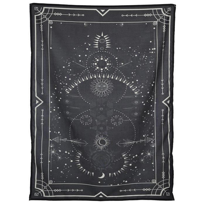 Tapisserie murale noire motif astrologie encadré, occulte witchy aille ...