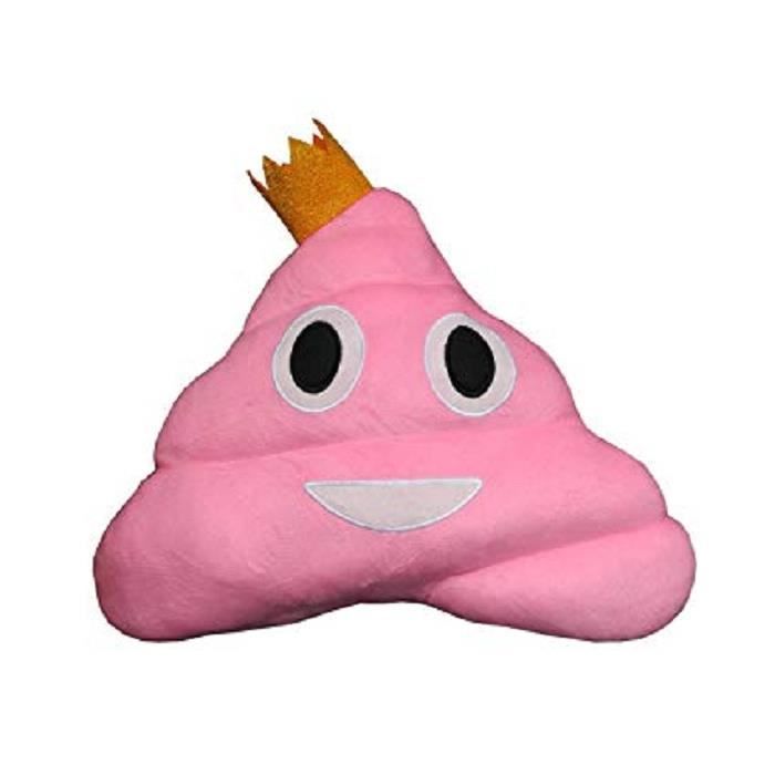 Coussin Emoji en Forme EMOTICONE Caca Princesse Rose - Oreiller en ...
