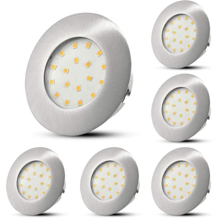 Lot De 6 Spots Led Encastrables Ultra Plats 230 V 5 W 60 Mm 68 Mm