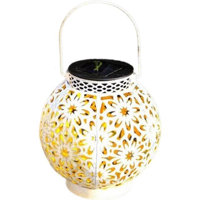 Lanterne solaire de jardin design marocain suspendue en métal LED énergie solaire - Cdiscount Maison