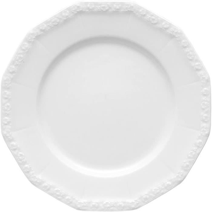10430-800001-10225 Assiette Plate 25 cm, Porcelaine, Blanc - Cdiscount ...