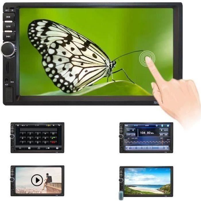 JIE 7'' Autoradio 7018B HD Écran Tactile Bluetooth DVD 12V 2 Din Stéréo ...
