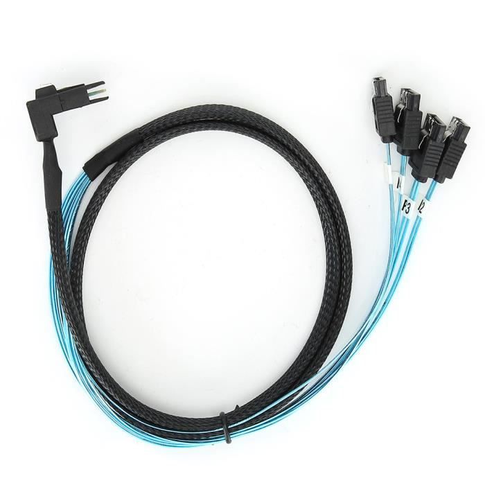 URB Câble SAS Câble Mini SAS 36PIN Quincaillerie 90 Degrés à 4SATA ...