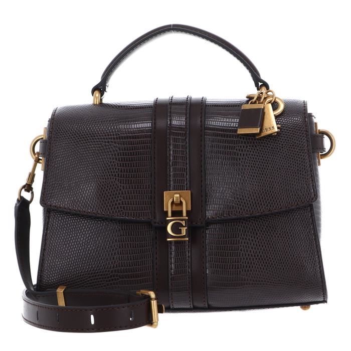 GUESS Ginevra Top Handle Flap Brown [251506] - sac à main sac a main ...