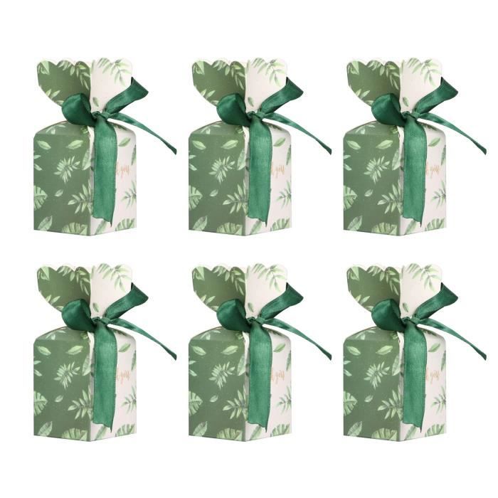 Mothinessto Boîte-cadeau verte avec ruban Boîtes à bonbons vertes avec ...