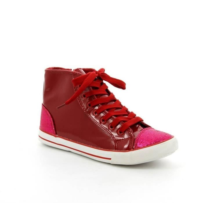 Chaussure femme Basket montante … Rouge Rouge Rouge - Cdiscount Chaussures