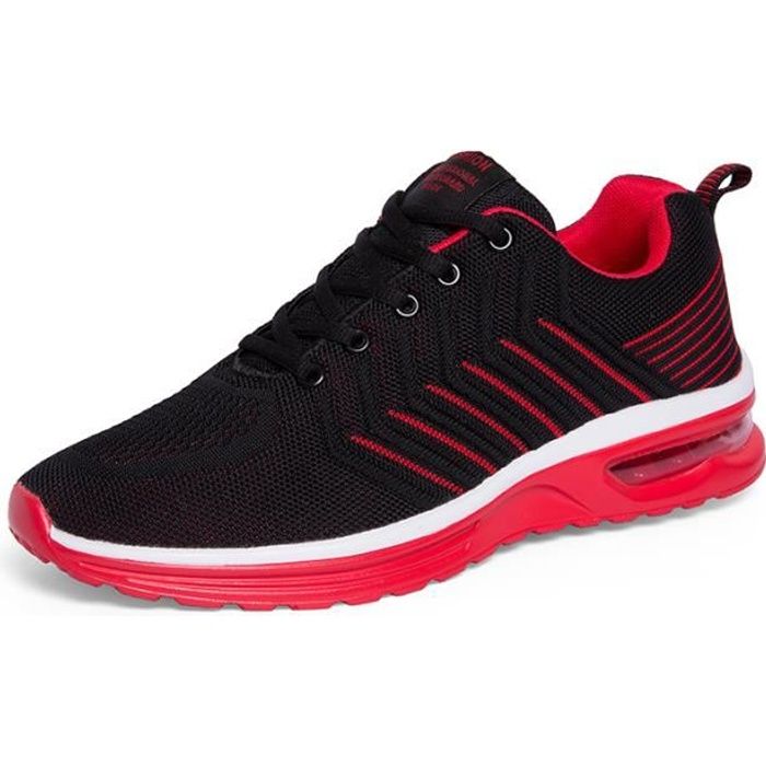 Basket Homme Chaussures Sport Masculines Respirante Chaussure - Rouge ...