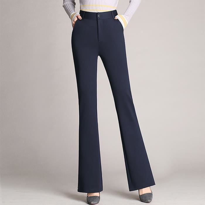 Pantalon femme grande taille pantalon bas cloche pantalon de travail ...
