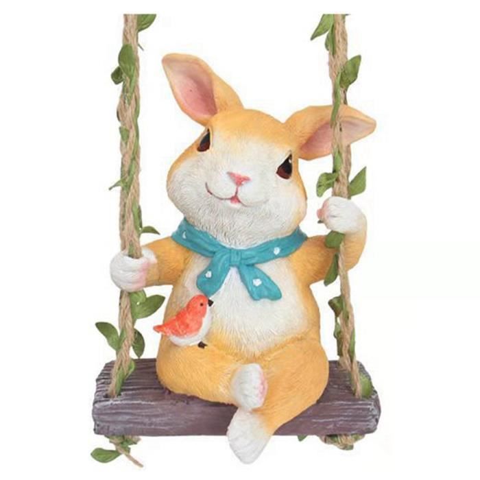 Hanging Rabbit Statues Outdoor,Swing Bunny for Lawn Patio Yard Decor ...
