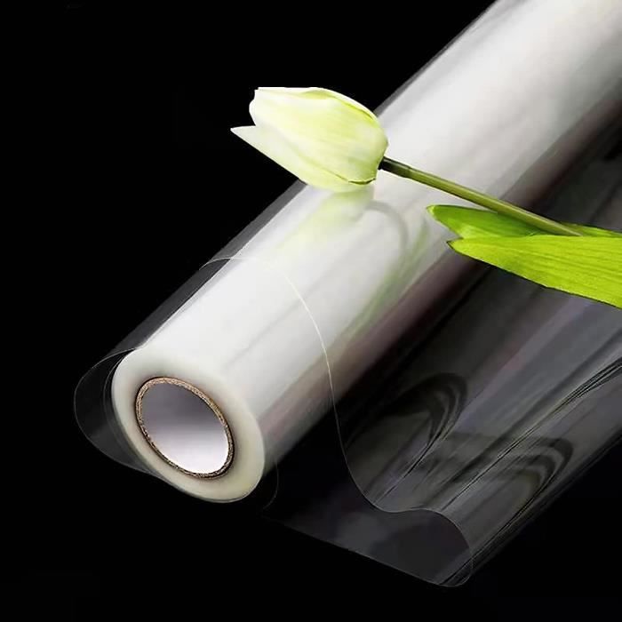 Papier Cristal Transparent Emballage Pour Fleuriste (84Cm X 35M, 2.5Mm ...