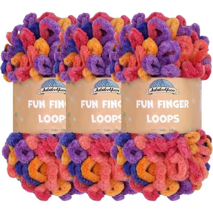 Jubileeyarn Fun Finger Loops Pelote De Laine En Polyester 100 G ...