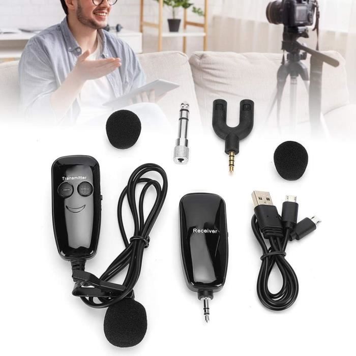 Microphone Sans Fil, Microphone À Pince Sans Fil Uhf Amplificateur Vocal Émetteur Lavalier ...
