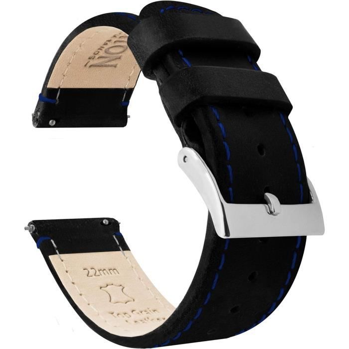 Quick Release - Top Grain Leather Watch Band Strap - Choice Of Colour ...