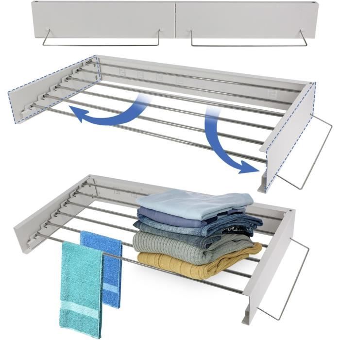 Step Up - Séchoir Mural Hide - En Acier Inoxydable - Extensible ...