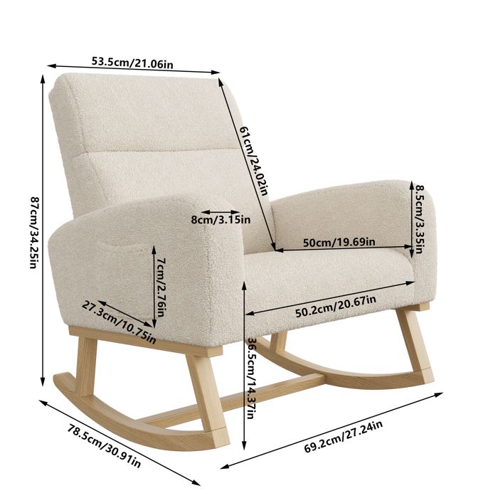 Fauteuil à bascule,Rocking Chair,Fauteuil à bascule allaitement poches ...