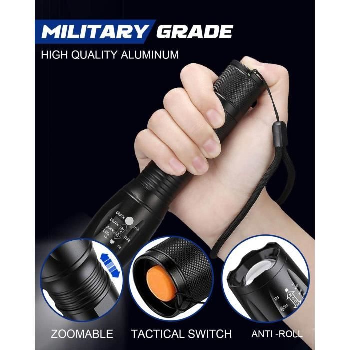 Maxesla Lampe Torche Led Puissante Professionnelle Étanche 2000 Lumens ...
