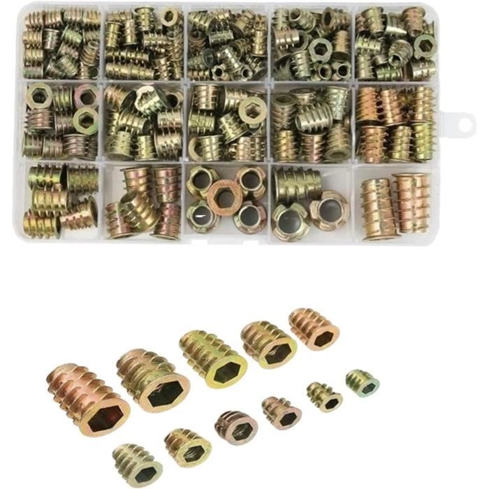 230 pièces M4-M5-M6-M8-M10 écrous filetés, kit d'outils d'assortiment ...