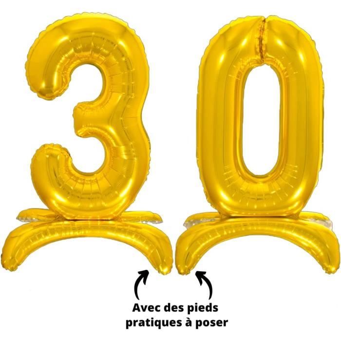 Ballon 30 Ans Or Xl Debout - Ballon Anniversaire 30 Ans Decoration ...