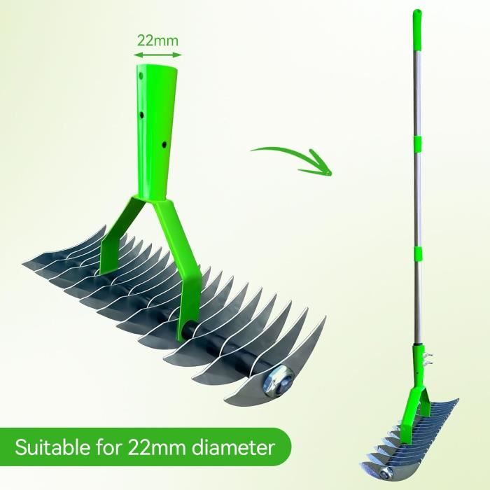 Râteau à gazon pour enlever la mousse, tête de râteau de jardin avec ...