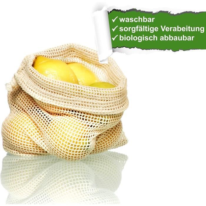 Set De 7 Sachets De Fruits En Sachet De Légumes 100% Coton Incl. Sac À ...