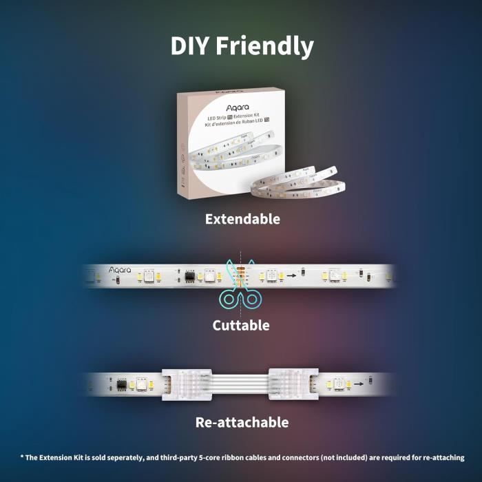 Ruban Led T1 Avec Matter, Nécessite Hub Zigbee 3.0, 2M Rgb + Ic Lumineux Led Avec 16 Millions De ...