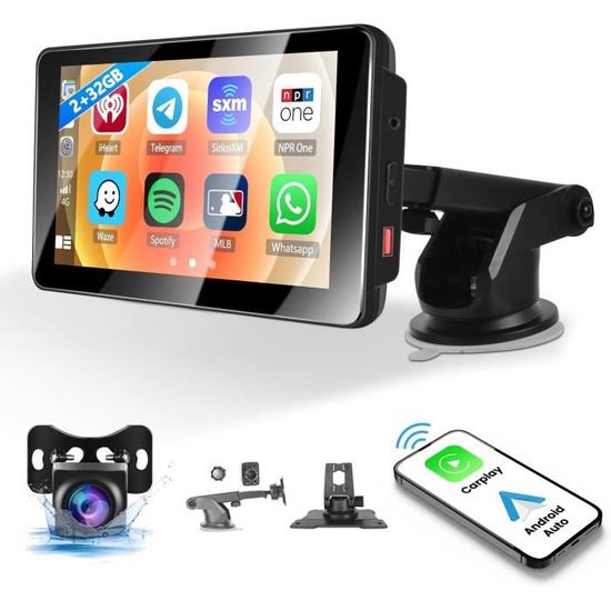 [8-Core Android 13]2 + 32G HD 7 pulgadas pantalla CarPlay Auto Video ...